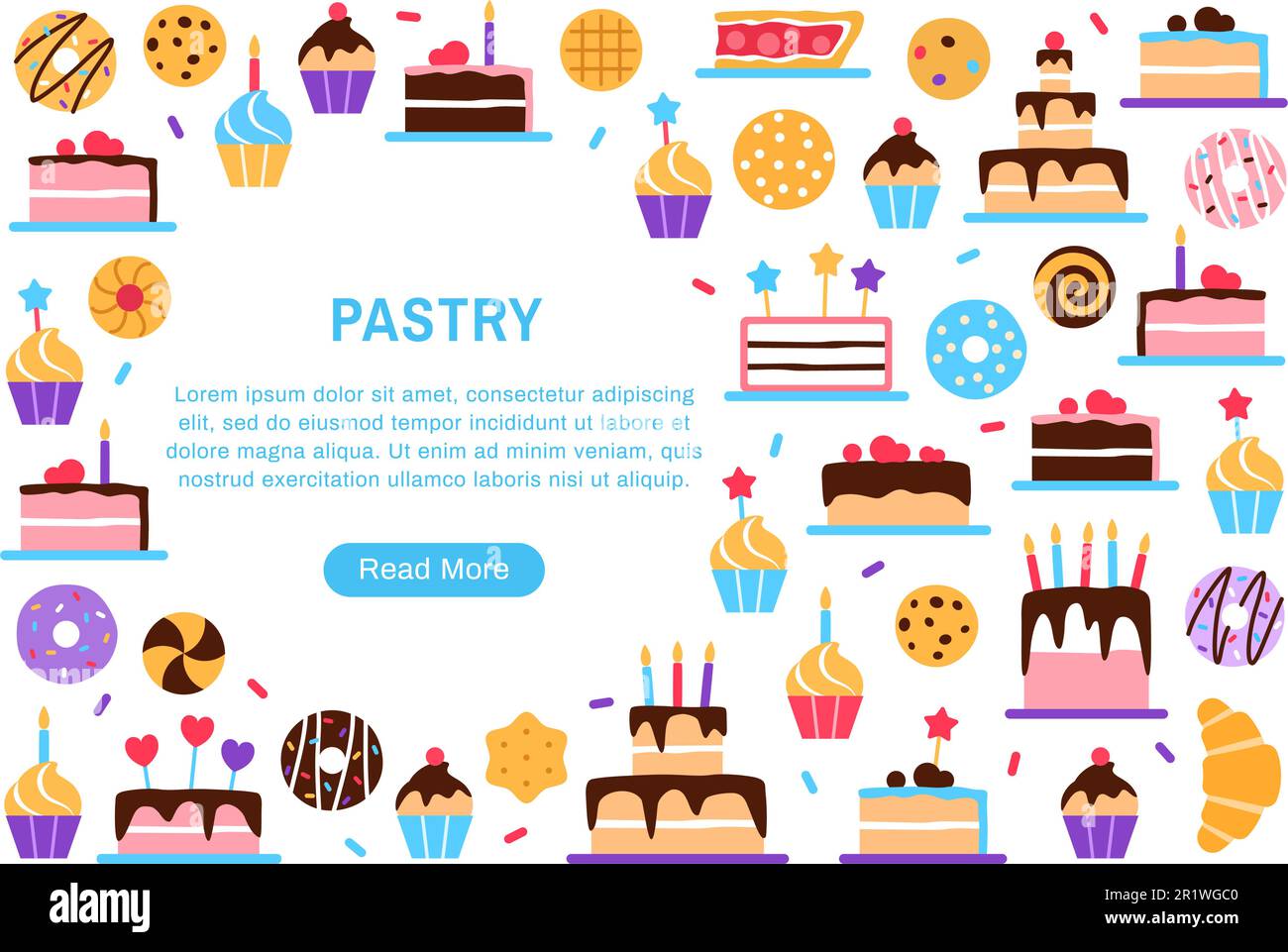 Pastry background with copy space and button Stock Vector Image & Art ...