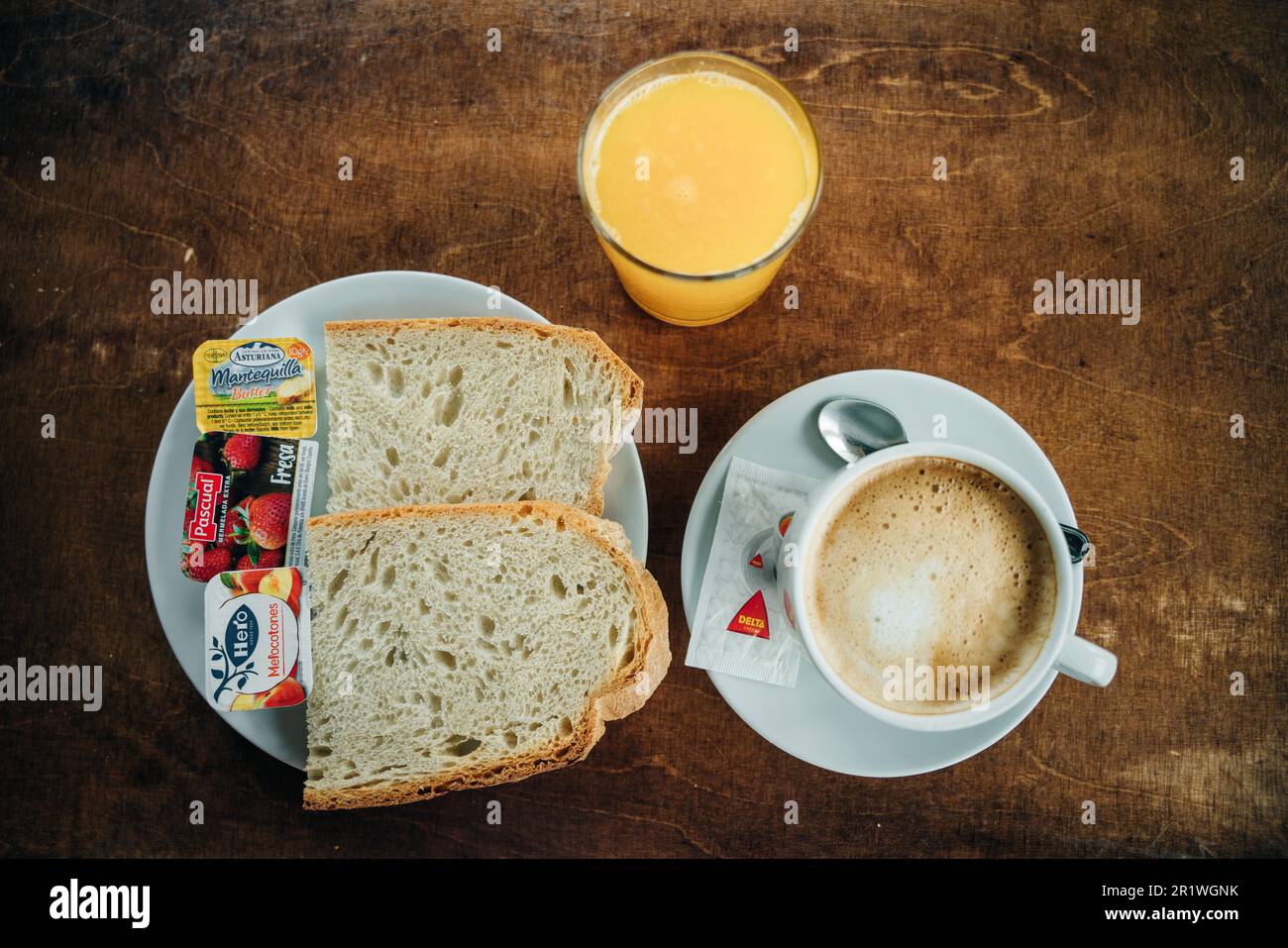 Healthy light meals for breakfast. breakfast table setting. High ...