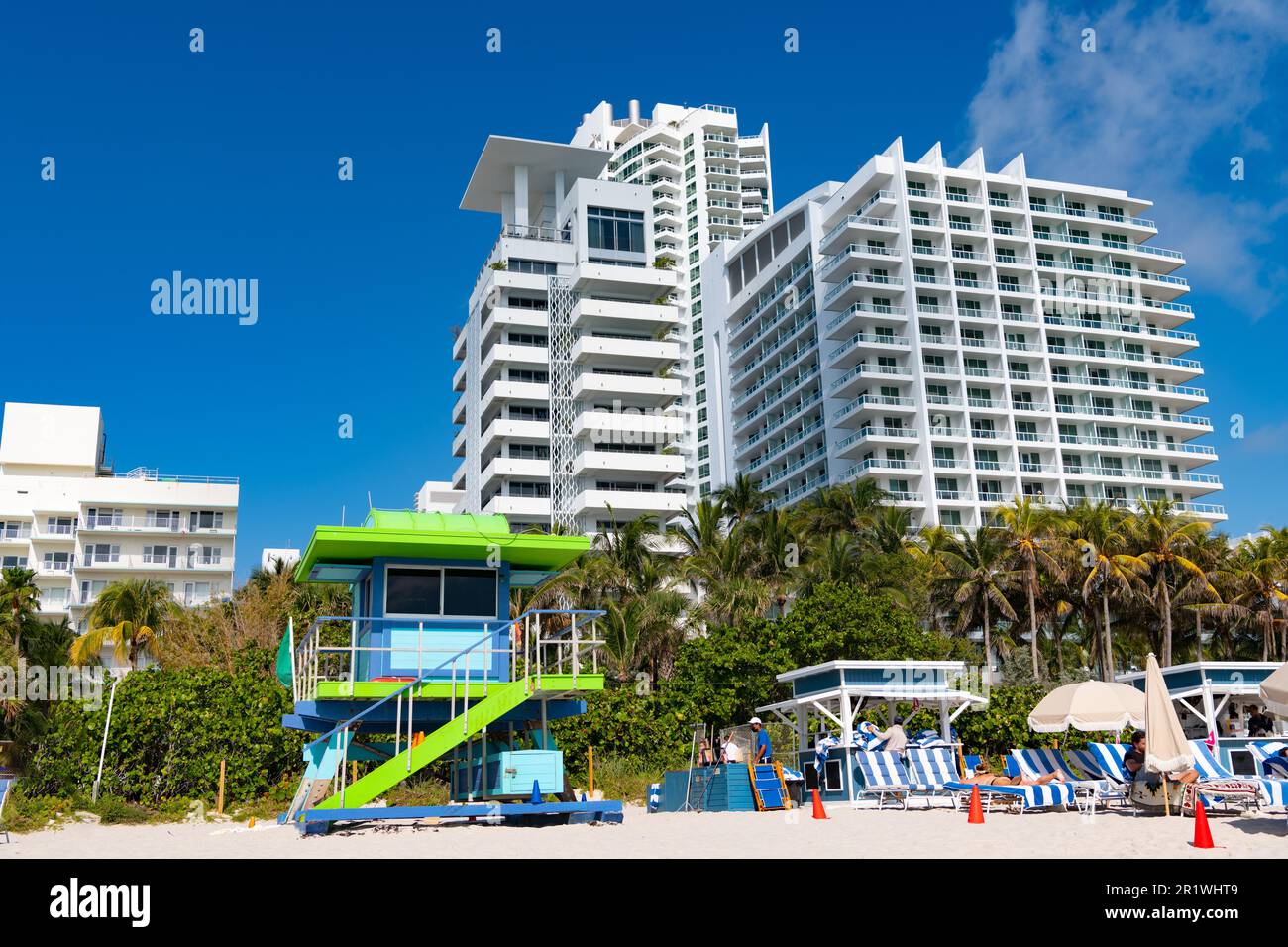 lifeguard at miami beach downtown in summer. lifeguard at miami beach ...