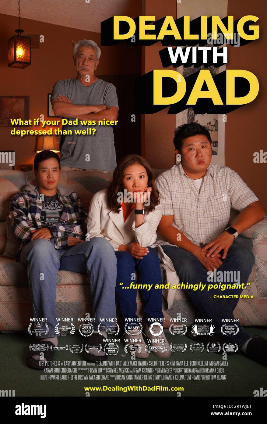 DEALING WITH DAD, poster, top: Dana Lee; bottom from left: Hayden Szeto ...
