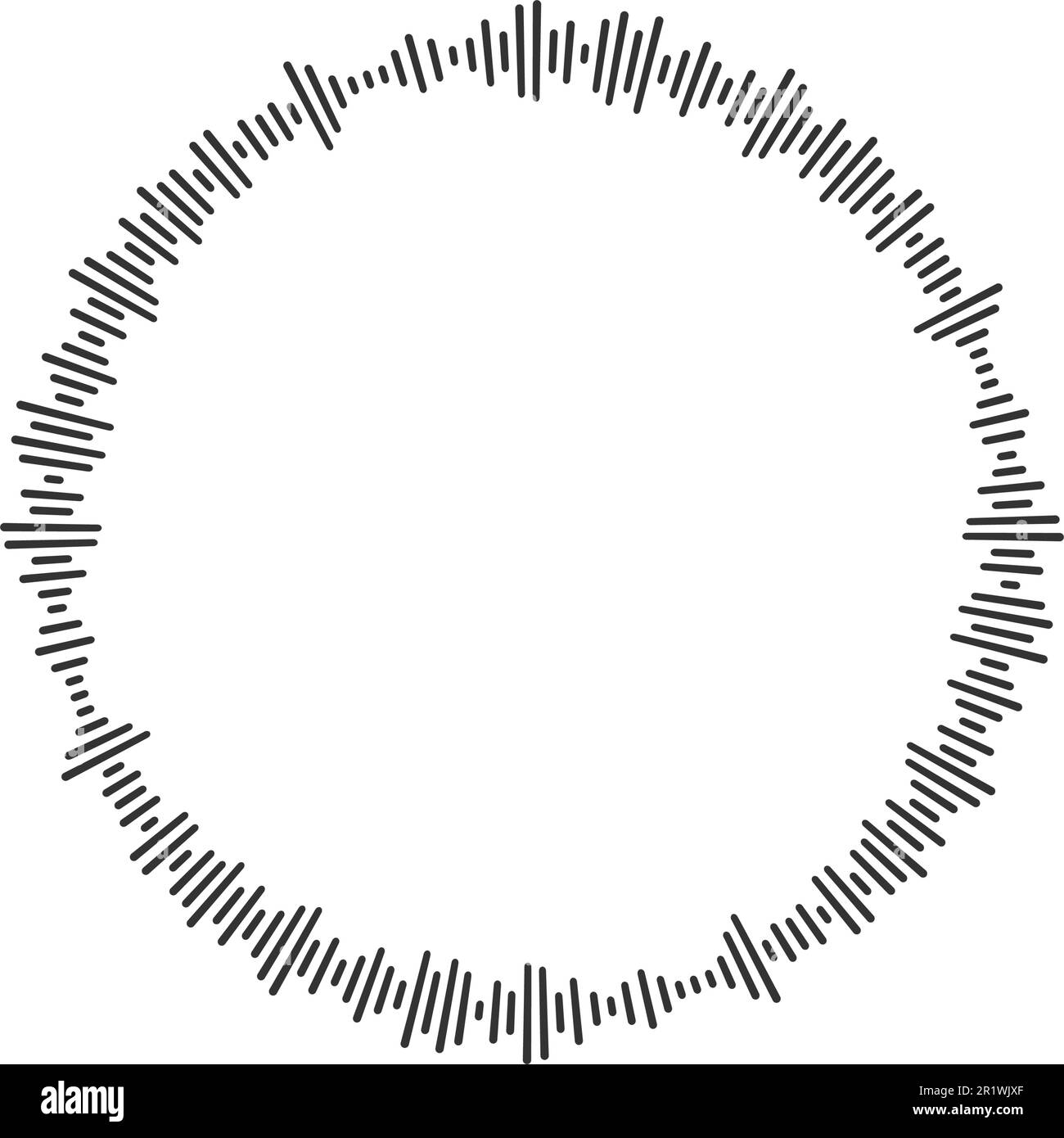 Round sound wave icon. Circular audio file pictogram. Voice message in ...