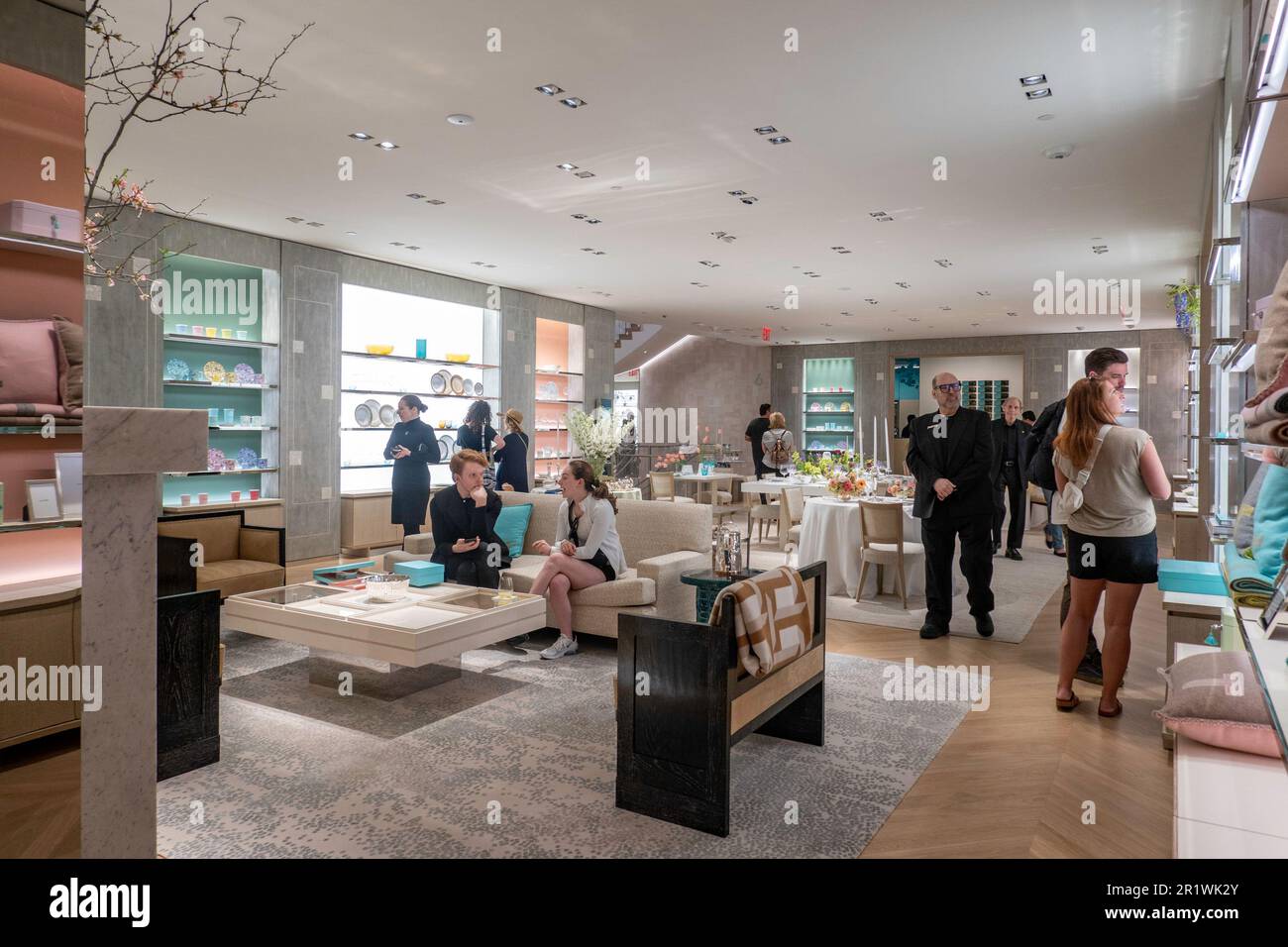 Tiffany & Co. flagship jewelry store on Fifth Avenue reopened its newly redesigned space in ...