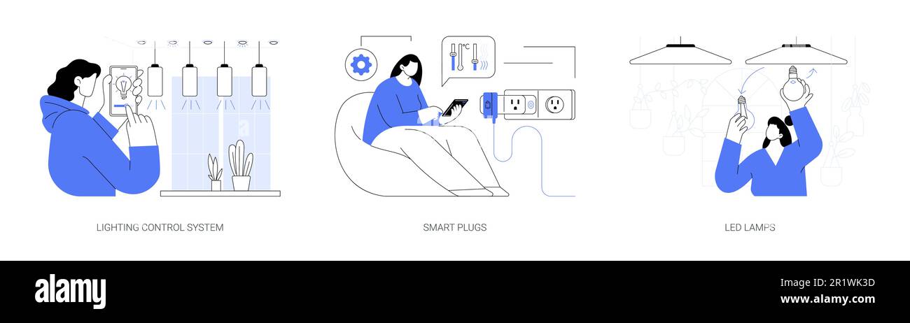 Smart lighting abstract concept vector illustrations Stock Vector Image ...