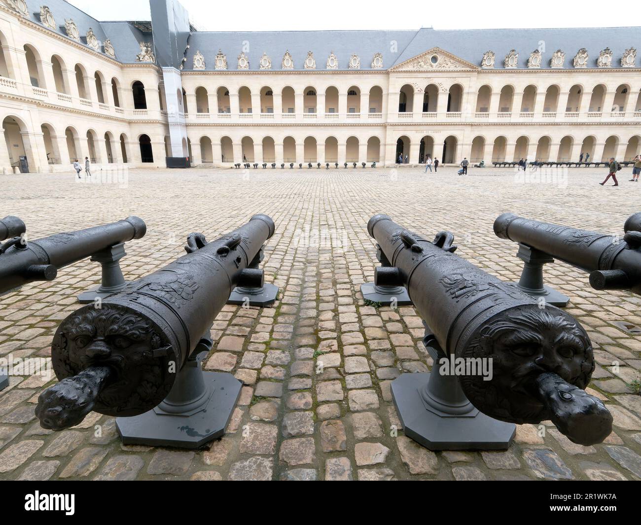View of bronze cannon and artillery on display in the main courtyard of ...