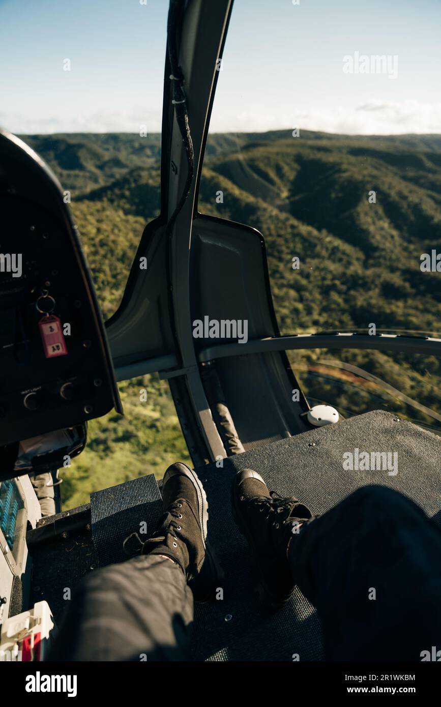 inside the cockpit of a helicopter in hawaii. High quality photo Stock ...
