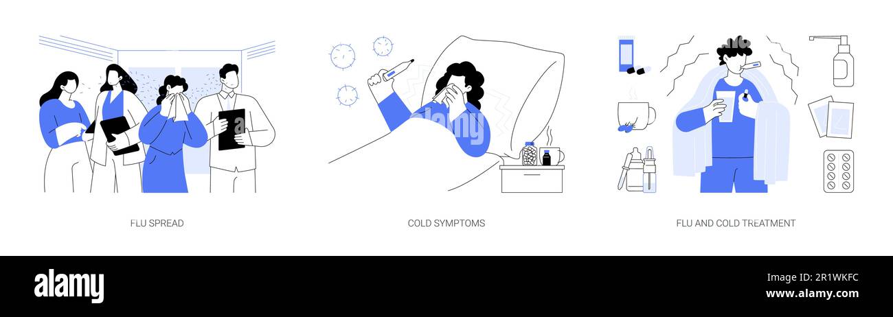 Infectious respiratory disease abstract concept vector illustrations ...