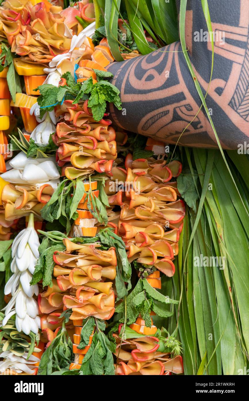 South Pacific, French Polynesia, Gambier Islands, Island of Mangareva ...