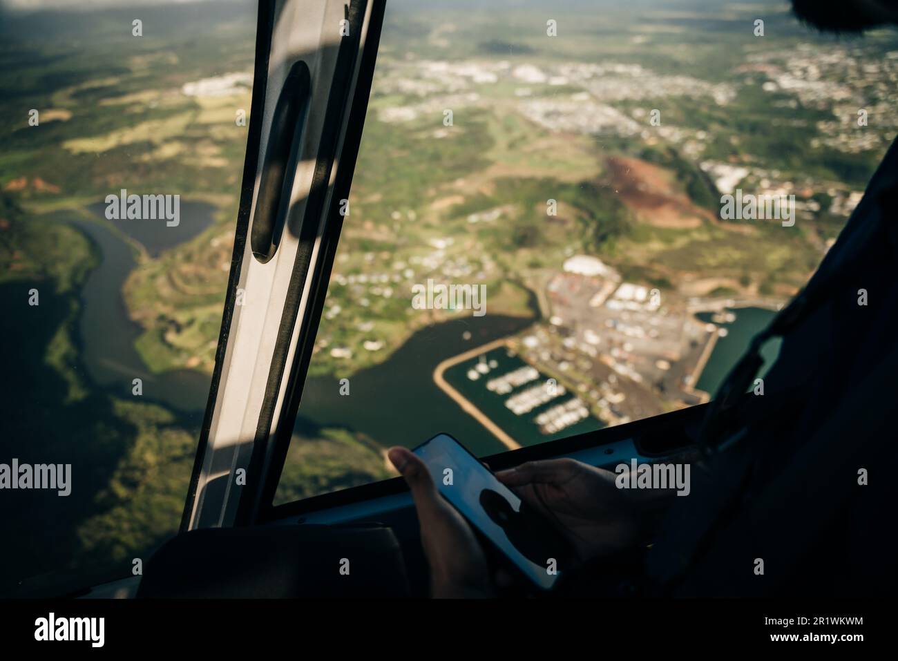 Helicopter cockpit with view to the beach hi-res stock photography and ...