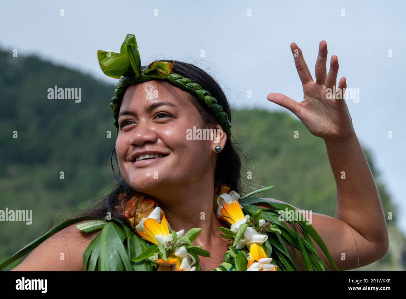 South Pacific, French Polynesia, Gambier Islands, Island of Mangareva ...