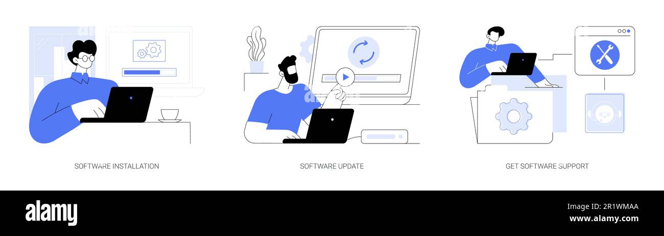 Software maintenance abstract concept vector illustrations Stock Vector ...