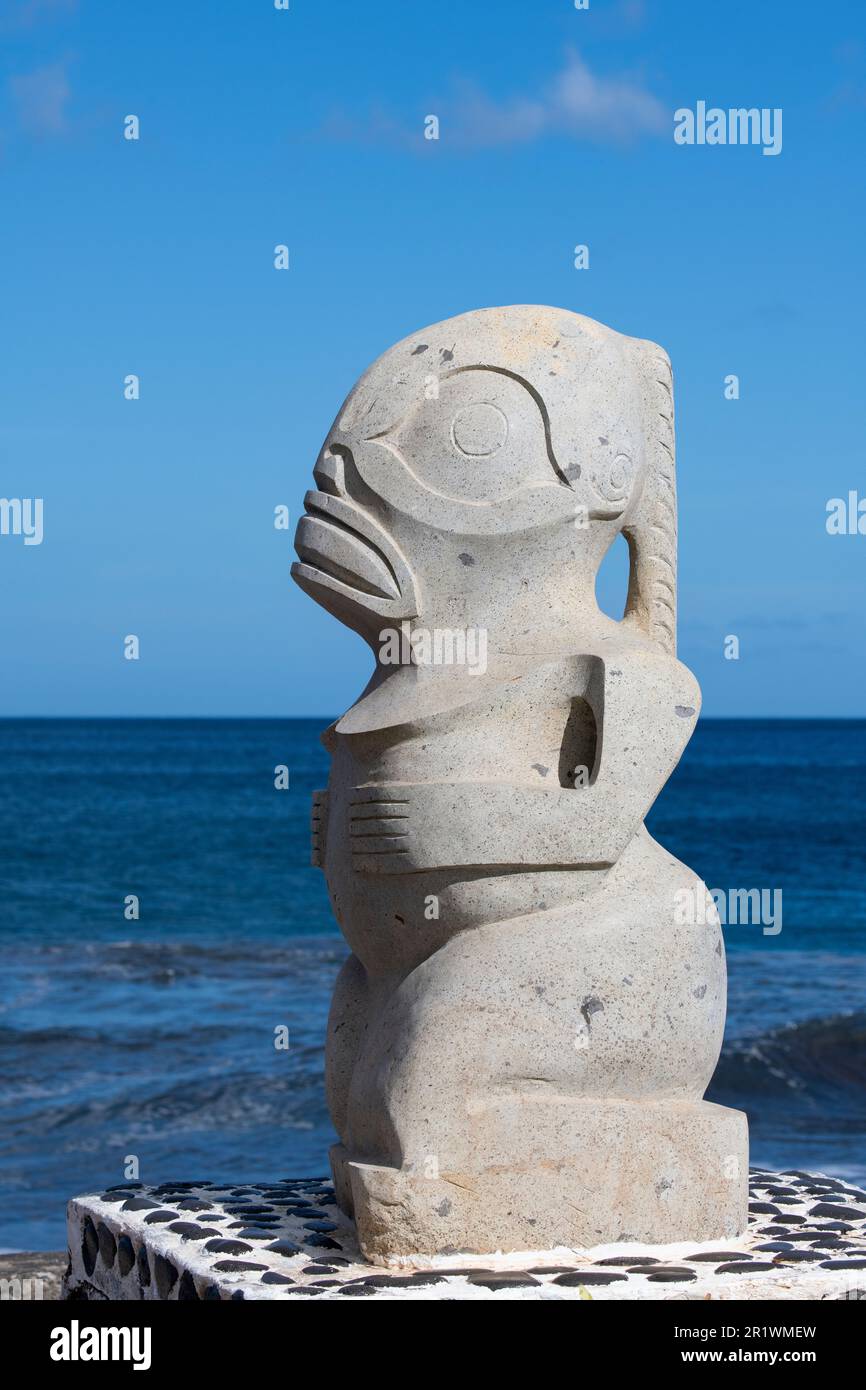 French Polynesia, Southern Marquesas, Fatu Hiva, village of Omoa ...