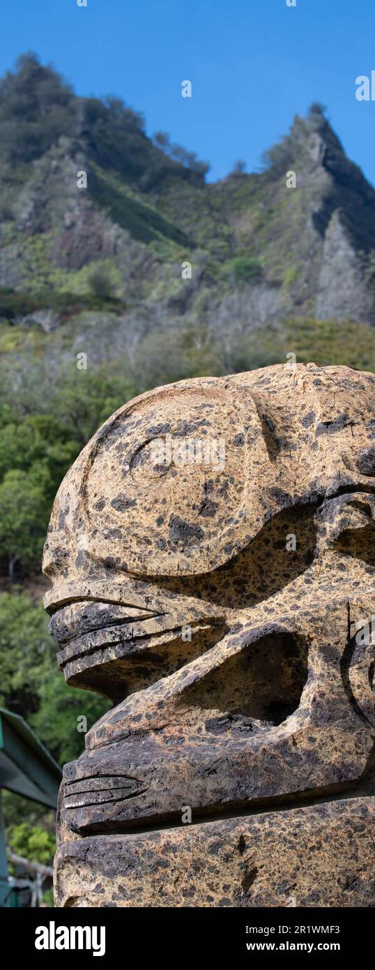French Polynesia, Southern Marquesas, Fatu Hiva, village of Omoa ...