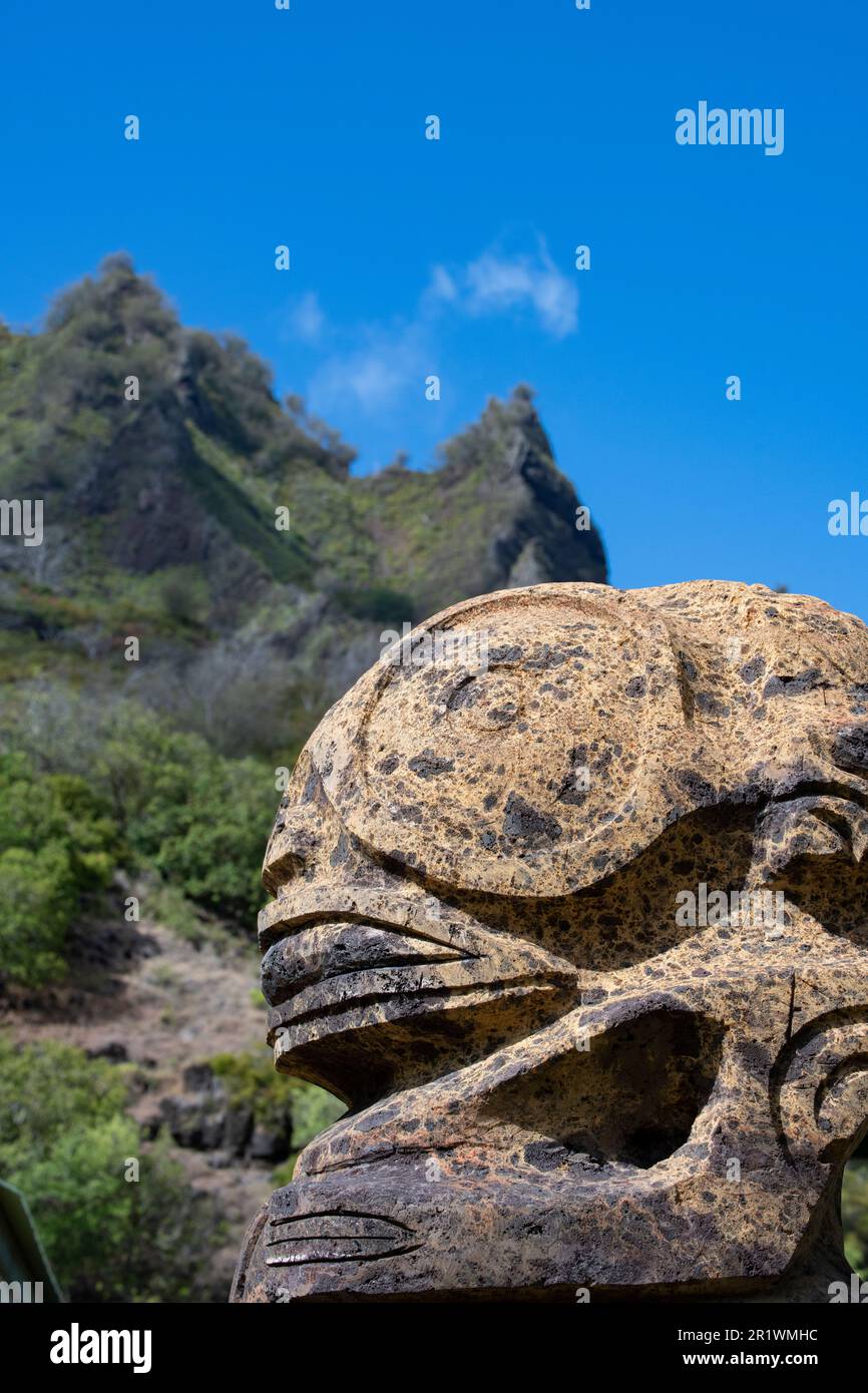 French Polynesia, Southern Marquesas, Fatu Hiva, village of Omoa ...