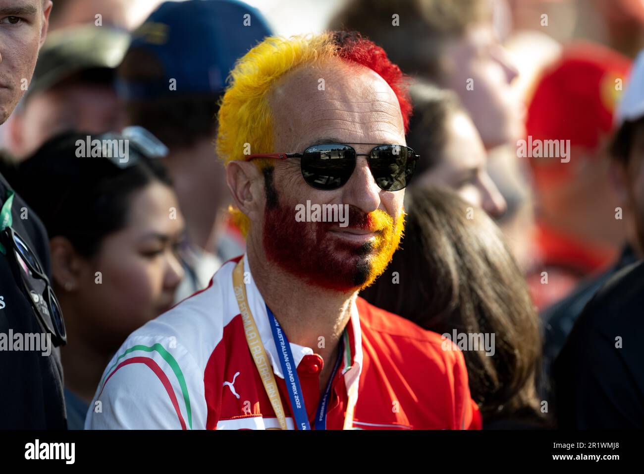 Melbourne, Australia, 9 April, 2022. Ferrari fan at the Australian ...