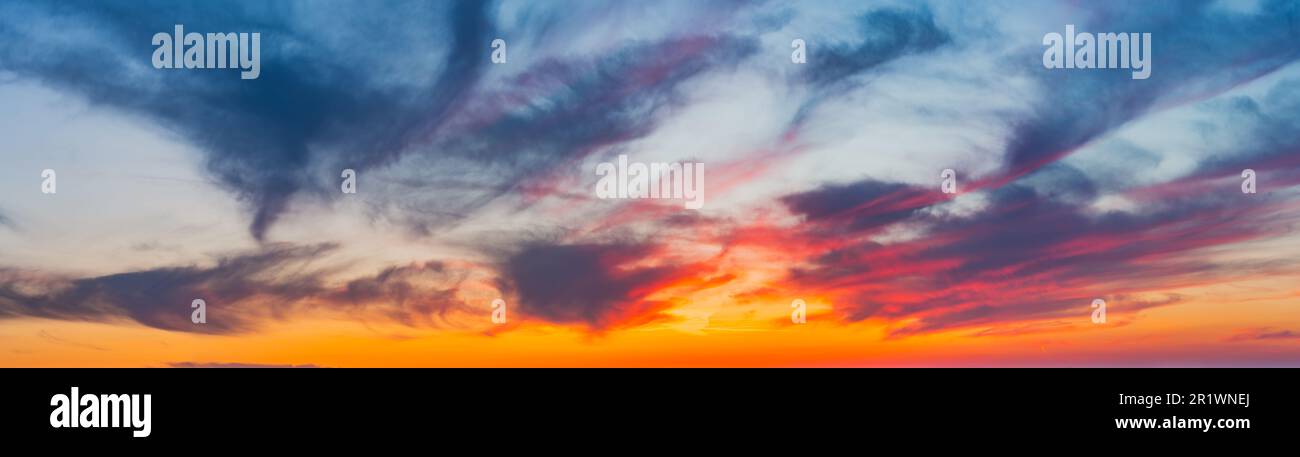 Panorama of dramatic sky background Stock Photo - Alamy