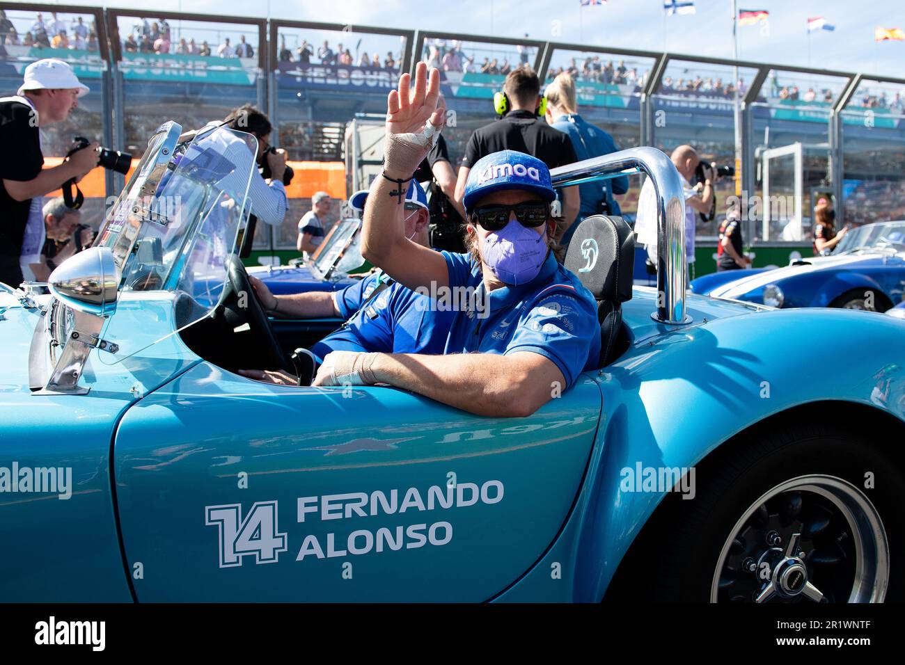 Melbourne, Australia, 10 April, 2022. Fernando Alonso (14) of Spain and ...