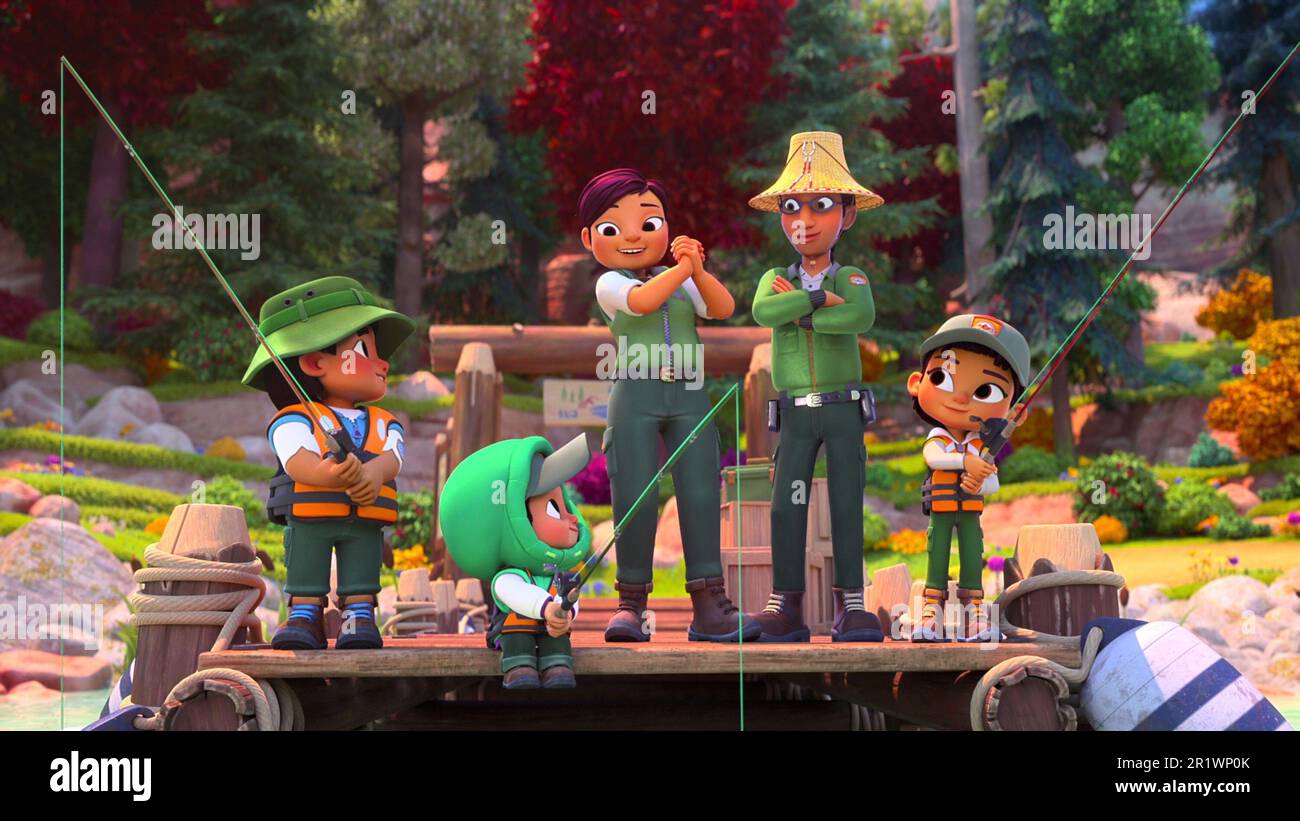 SPIRIT RANGERS, from left: Kodi Skycedar (voice: Wacinyeya Iwasaka ...