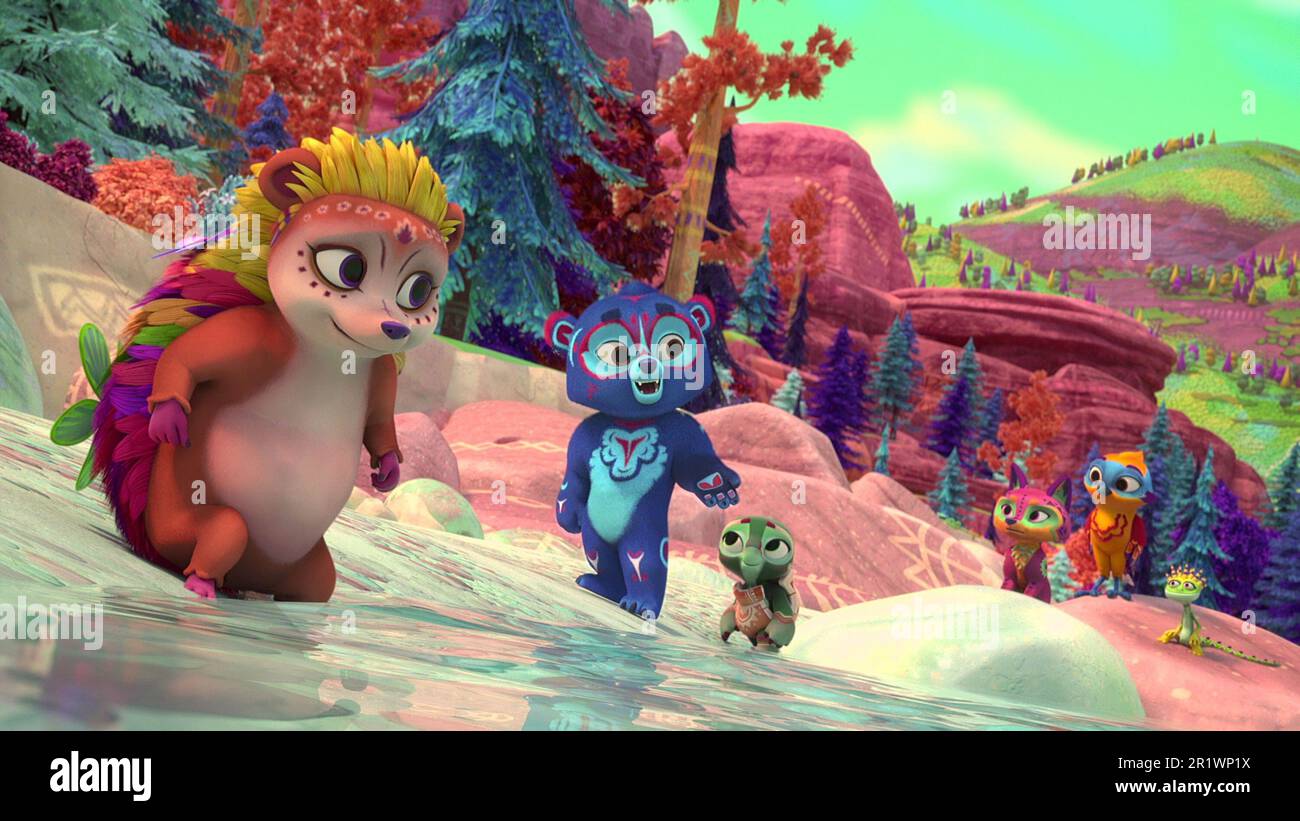 SPIRIT RANGERS, from left: Jayli Wolf as Hedgehog, Kodi Skycedar (voice ...