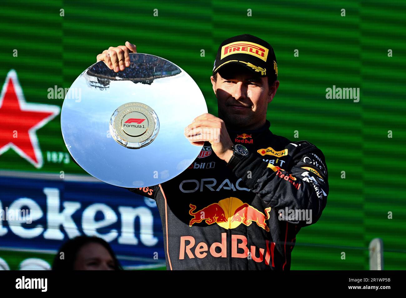 Melbourne, Australia, 10 April, 2022. Second place Sergio Perez (11) of ...