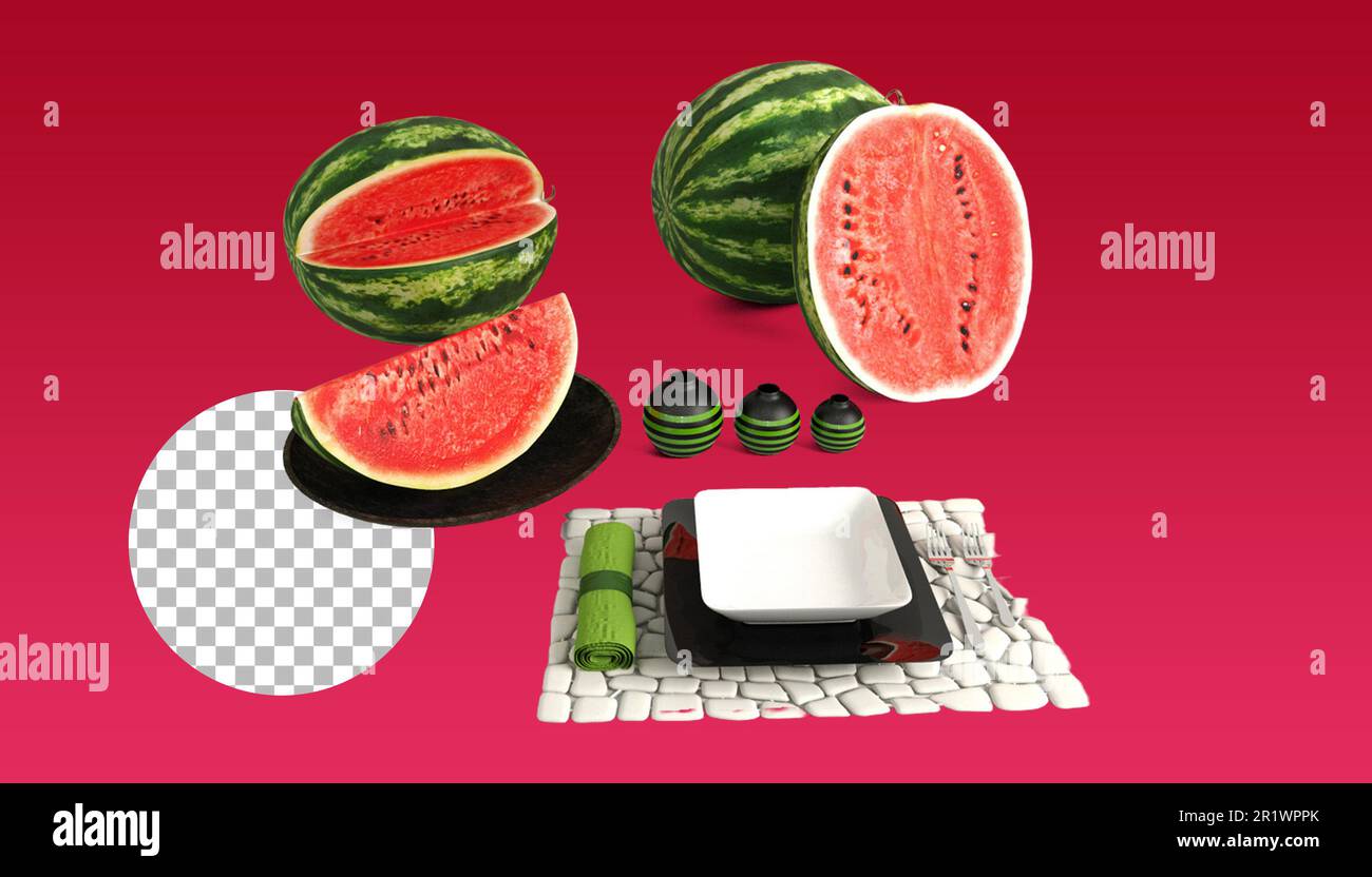 Water melon fruits for tropical scene element Stock Photo - Alamy