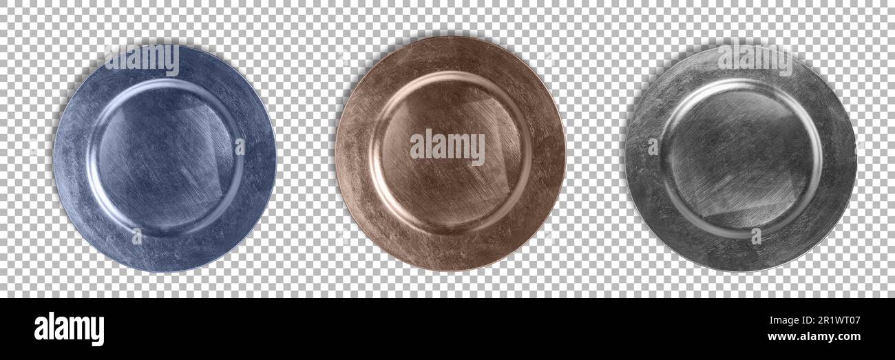 Set of colored ceramic plates with transparent background Stock Photo ...