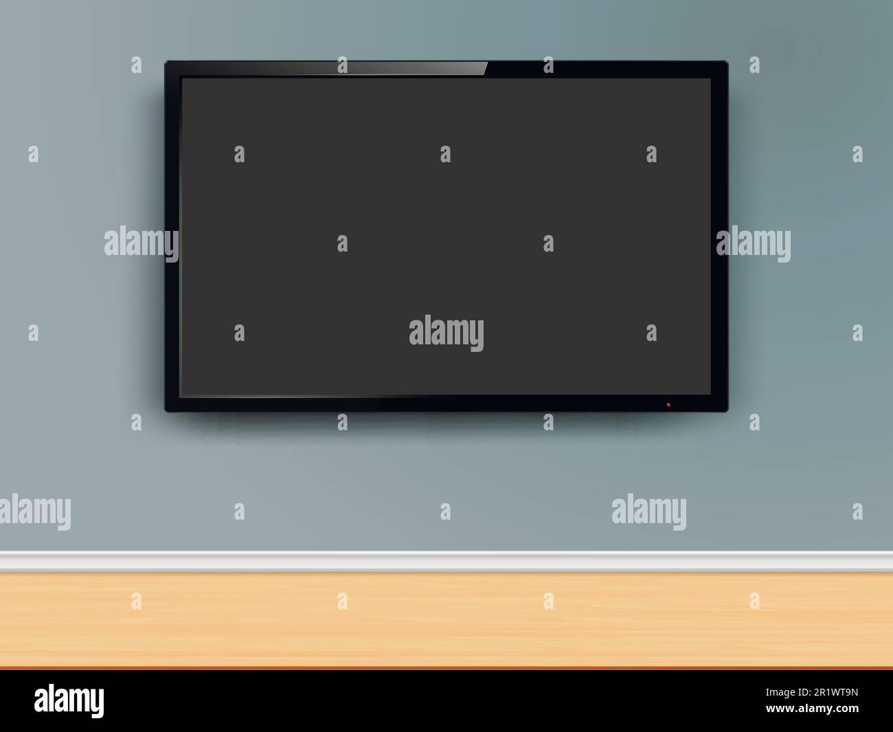 Realistic TV screen. Modern led tv on wall Stock Vector Image & Art - Alamy