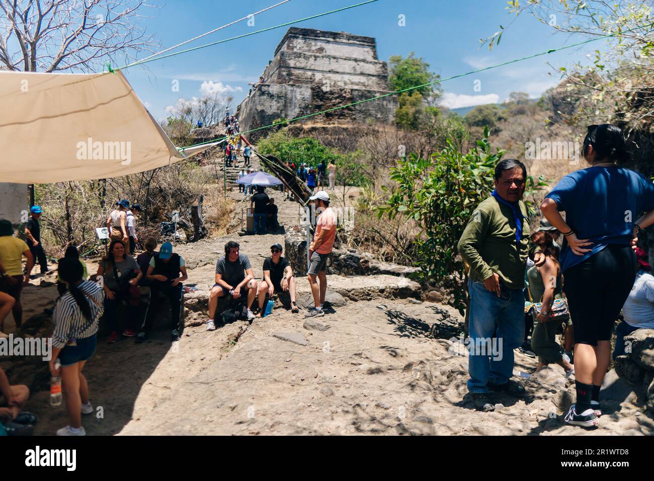 Tepozteco pyramid at Tepoztlan, Morelos, Mexico - april 2023. High ...