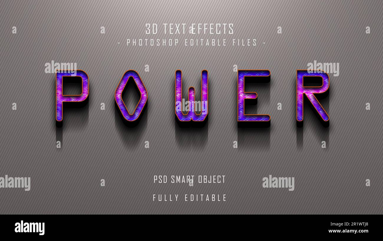 Power 3d text effect hi-res stock photography and images - Alamy