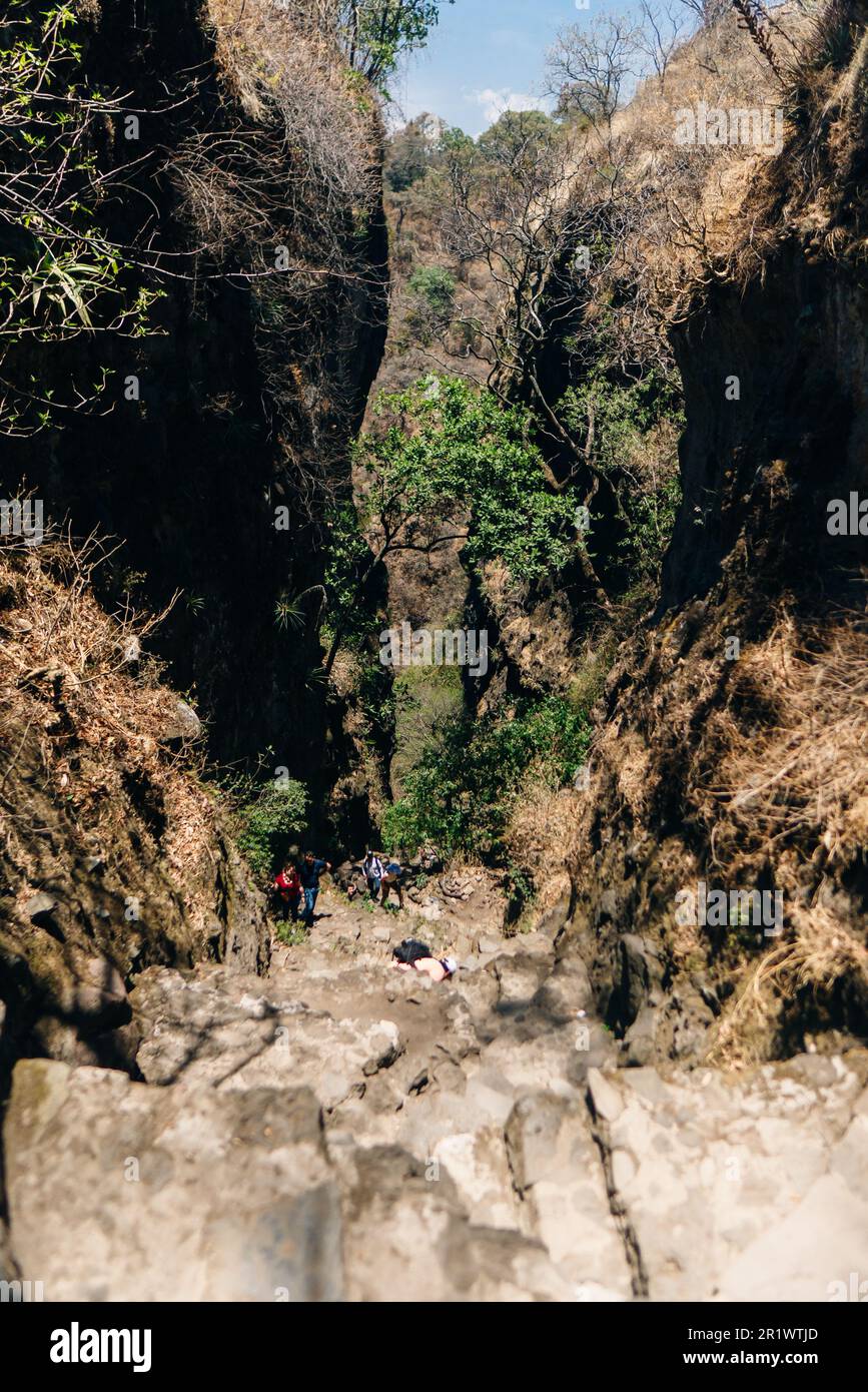 Tepozteco pyramid at Tepoztlan, Morelos, Mexico - april 2023. High ...