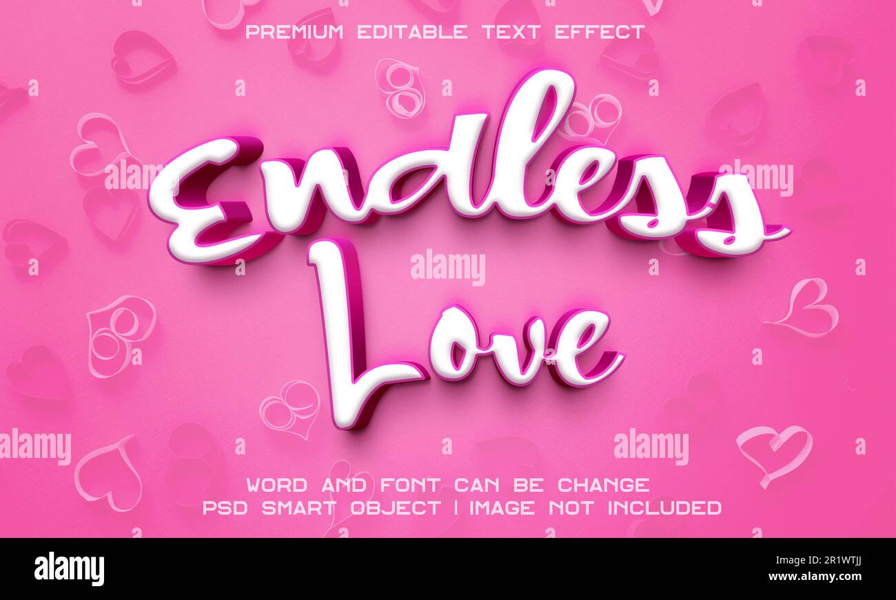 Simply 3D endless love text effects Stock Photo - Alamy