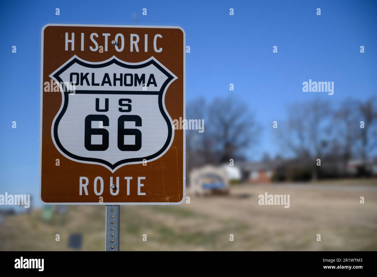 Historic Route 66 sign in Oklahoma Stock Photo - Alamy