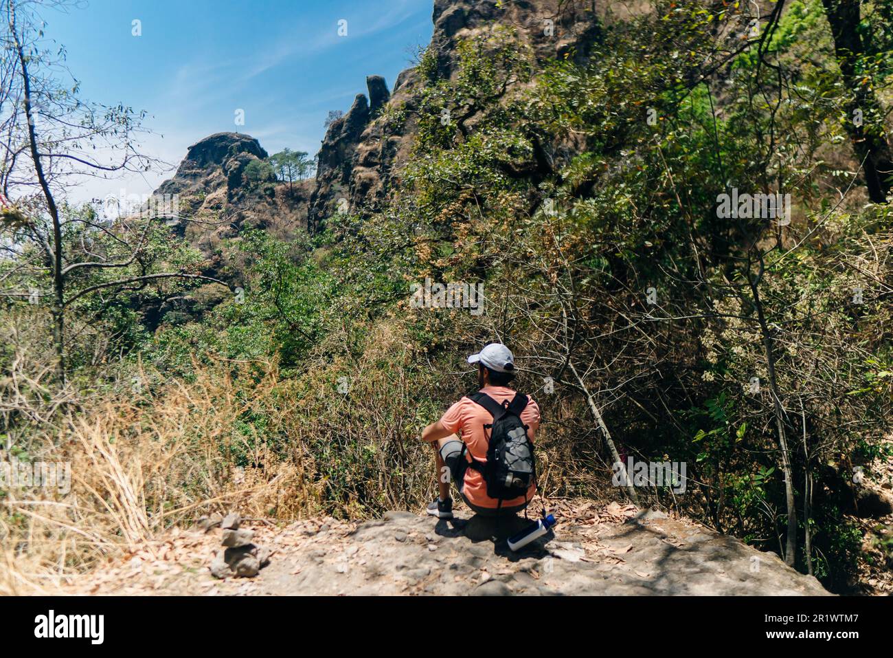 Tepozteco pyramid at Tepoztlan, Morelos, Mexico - april 2023. High ...
