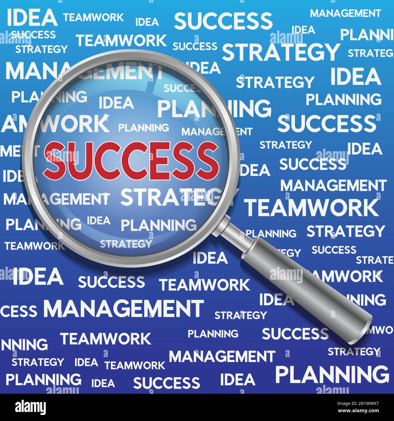 The concept for success in vector illustration. Enlarged magnifying ... The concept for success in vector illustration. Enlarged magnifying ...