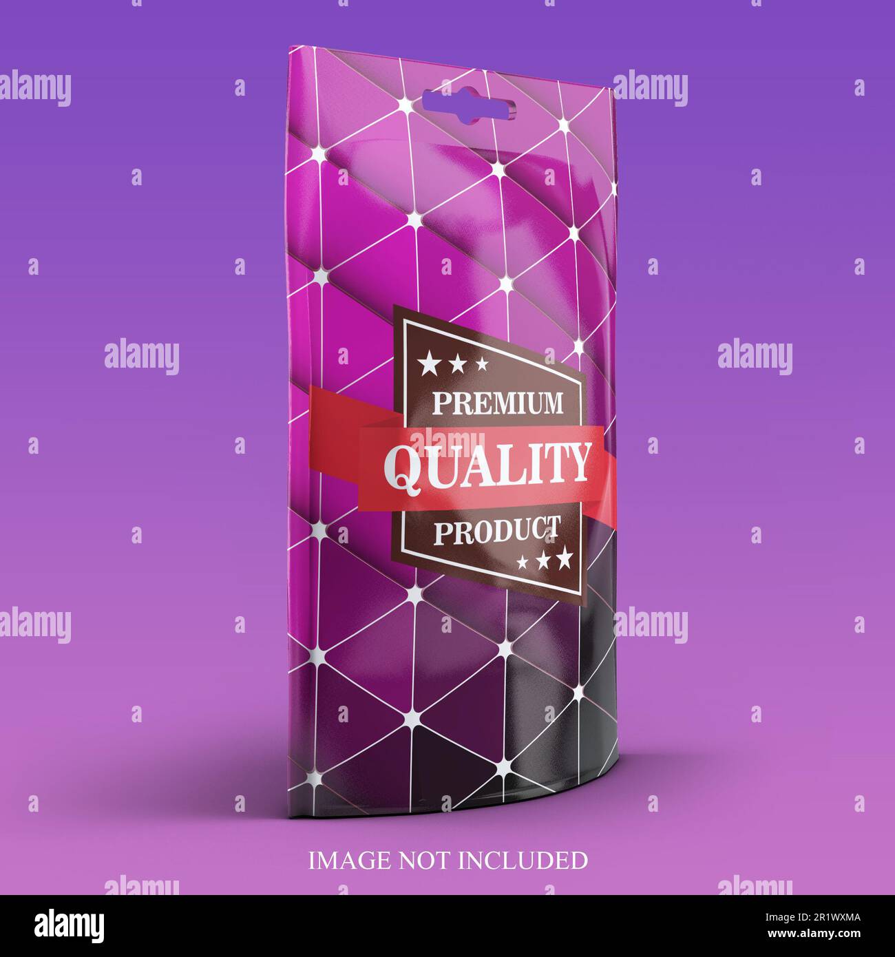 Metallic foil bag packing mock up with simply view Stock Photo - Alamy