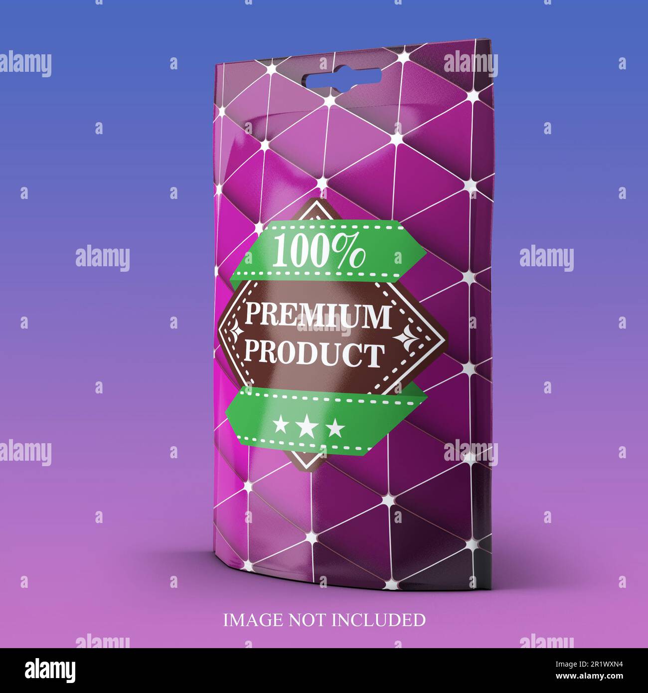 Metallic foil bag packing mock up with simply view Stock Photo - Alamy