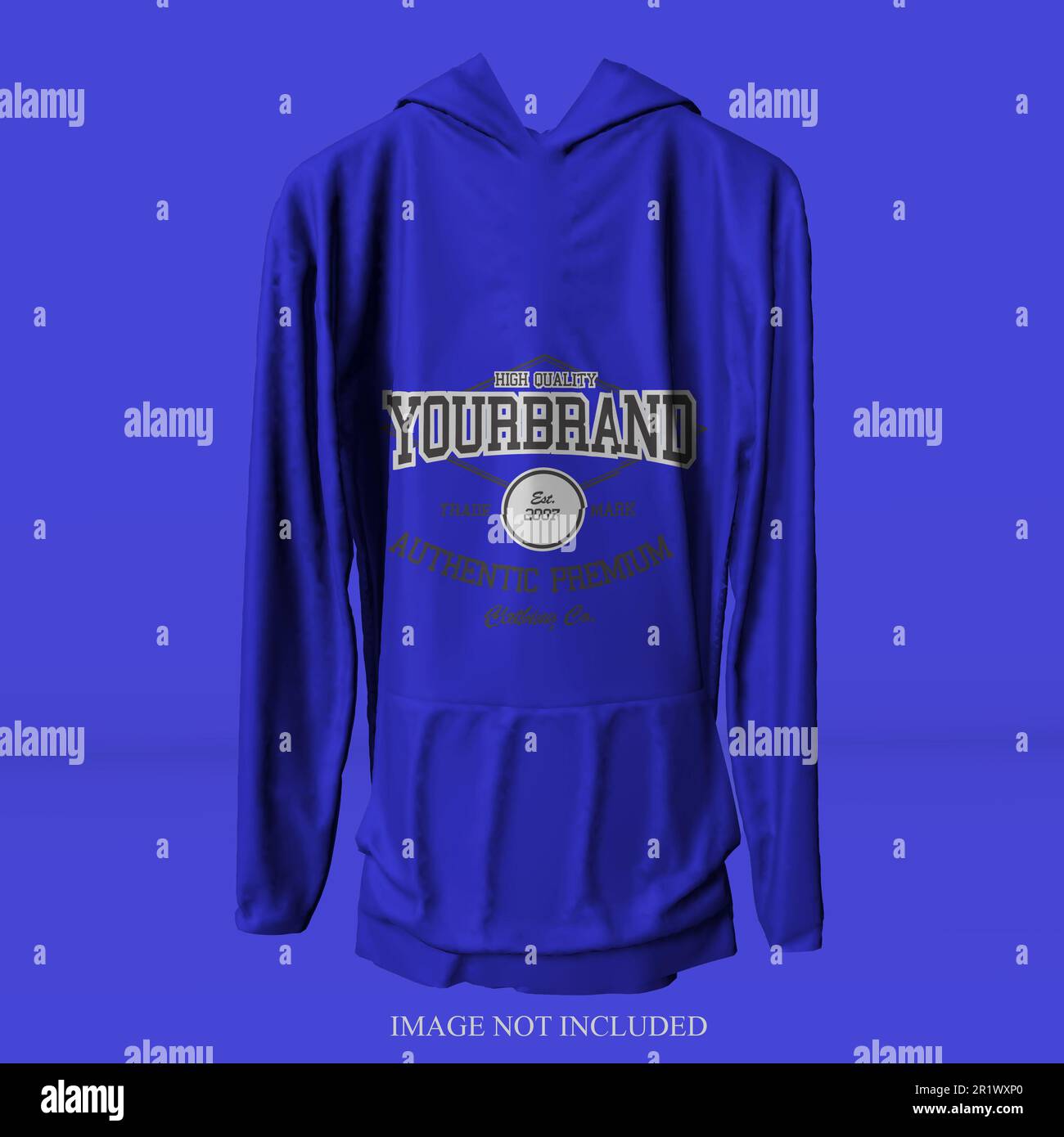 Stylish hoodie mockup sweater on colored background with front and back ...