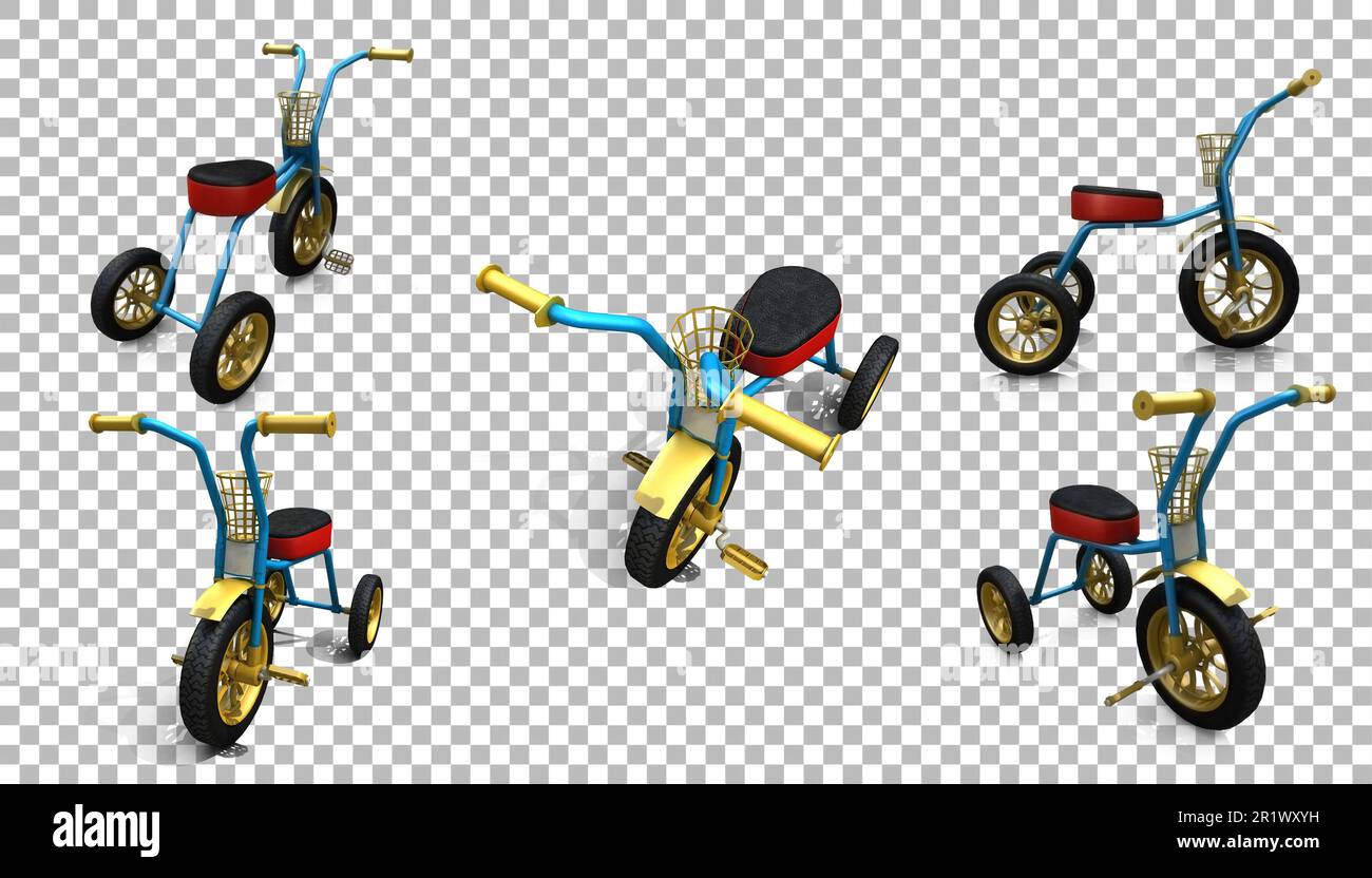 Sets of kids bike for element concept happy bicycle day Stock Photo - Alamy