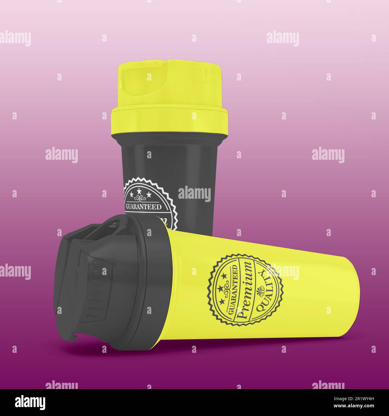 Reusable mug and tumbler mockup with colored sport flask Stock Photo ...