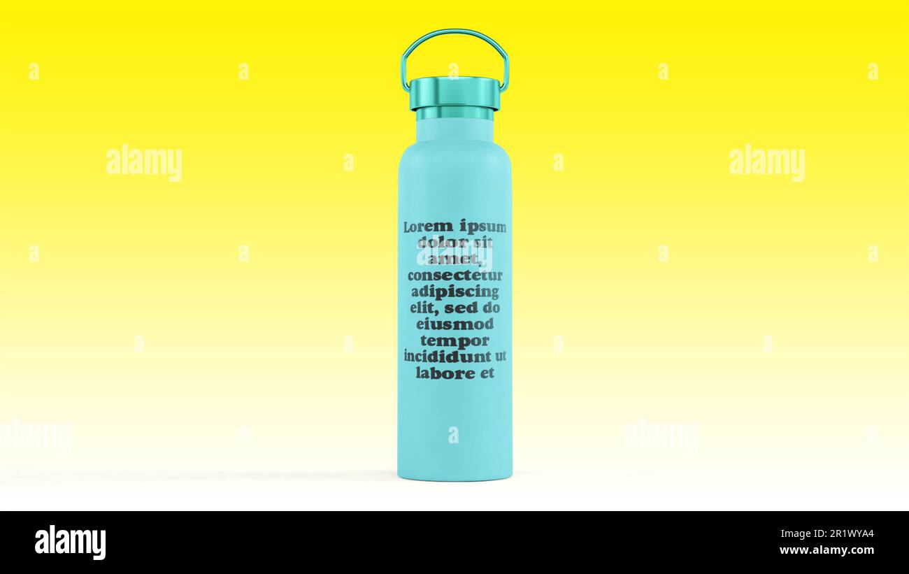 Reusable steel metal thermos water bottles mockup for daily uses Stock ...