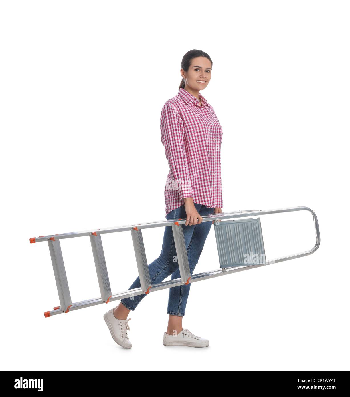 Holding step ladder Cut Out Stock Images & Pictures - Alamy