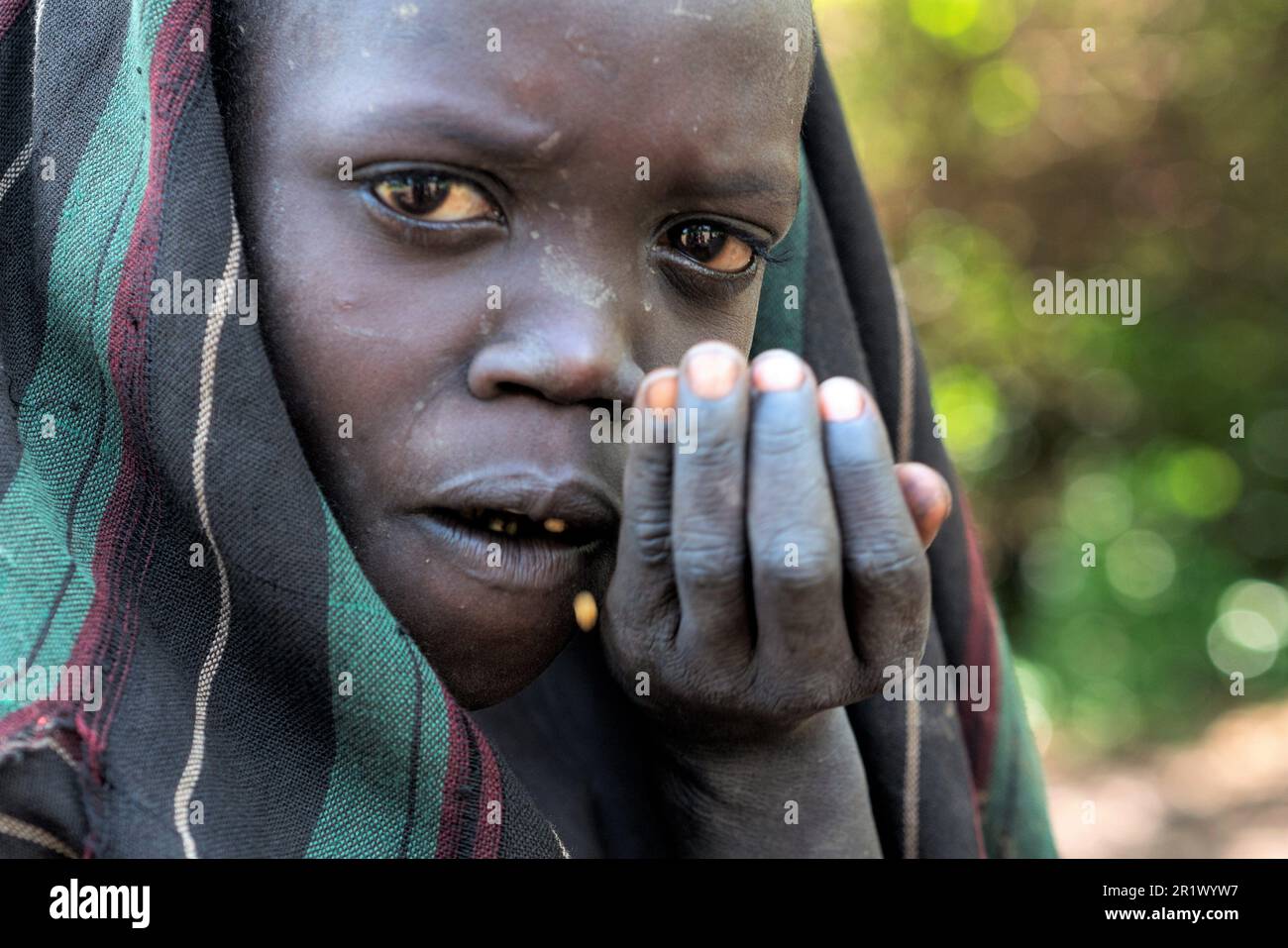 Omo Valley, Ethiopia â€“ 11.17.2022: Young boy from the Mursi tribe ...