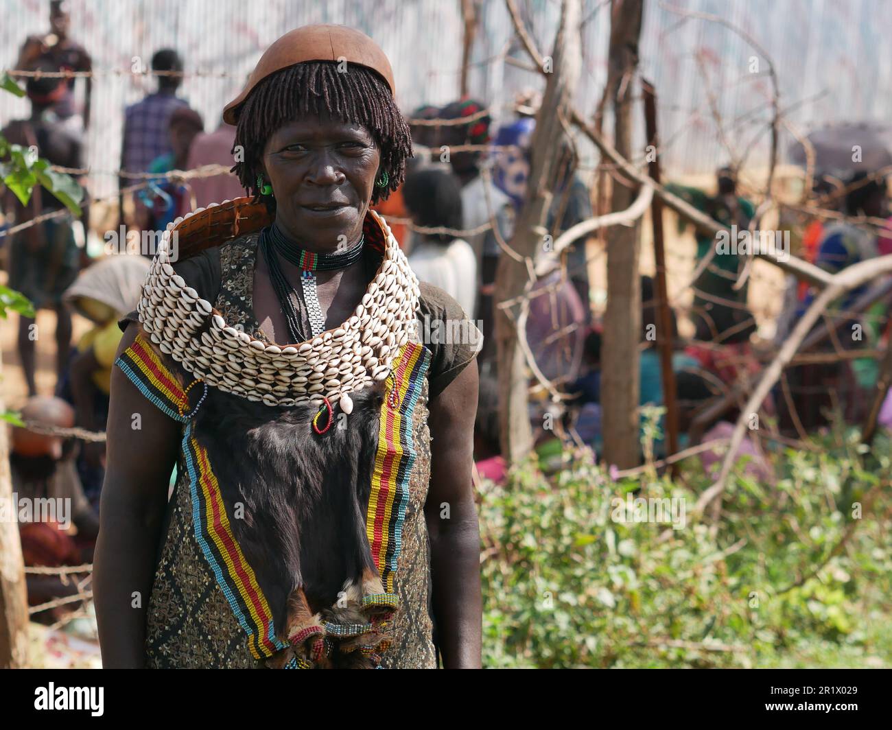 Omo Valley, Ethiopia â€“ 11.17.2022: Older woman from the hamar tribe ...
