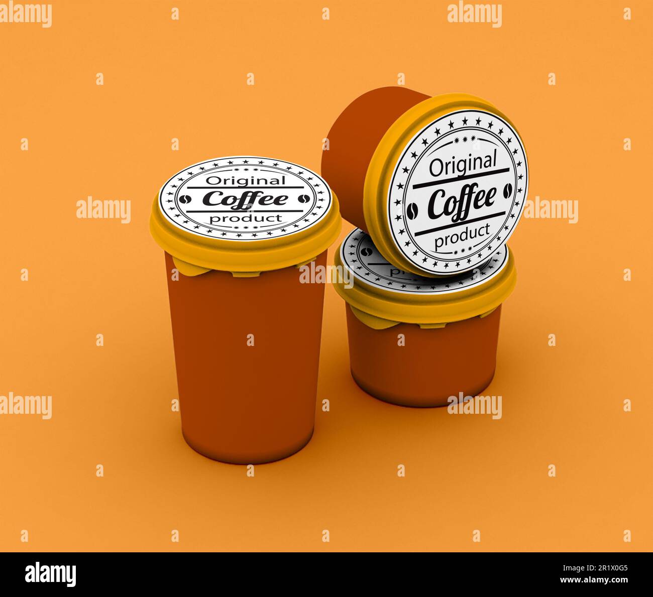 There coffee powder jars mockup Stock Photo - Alamy
