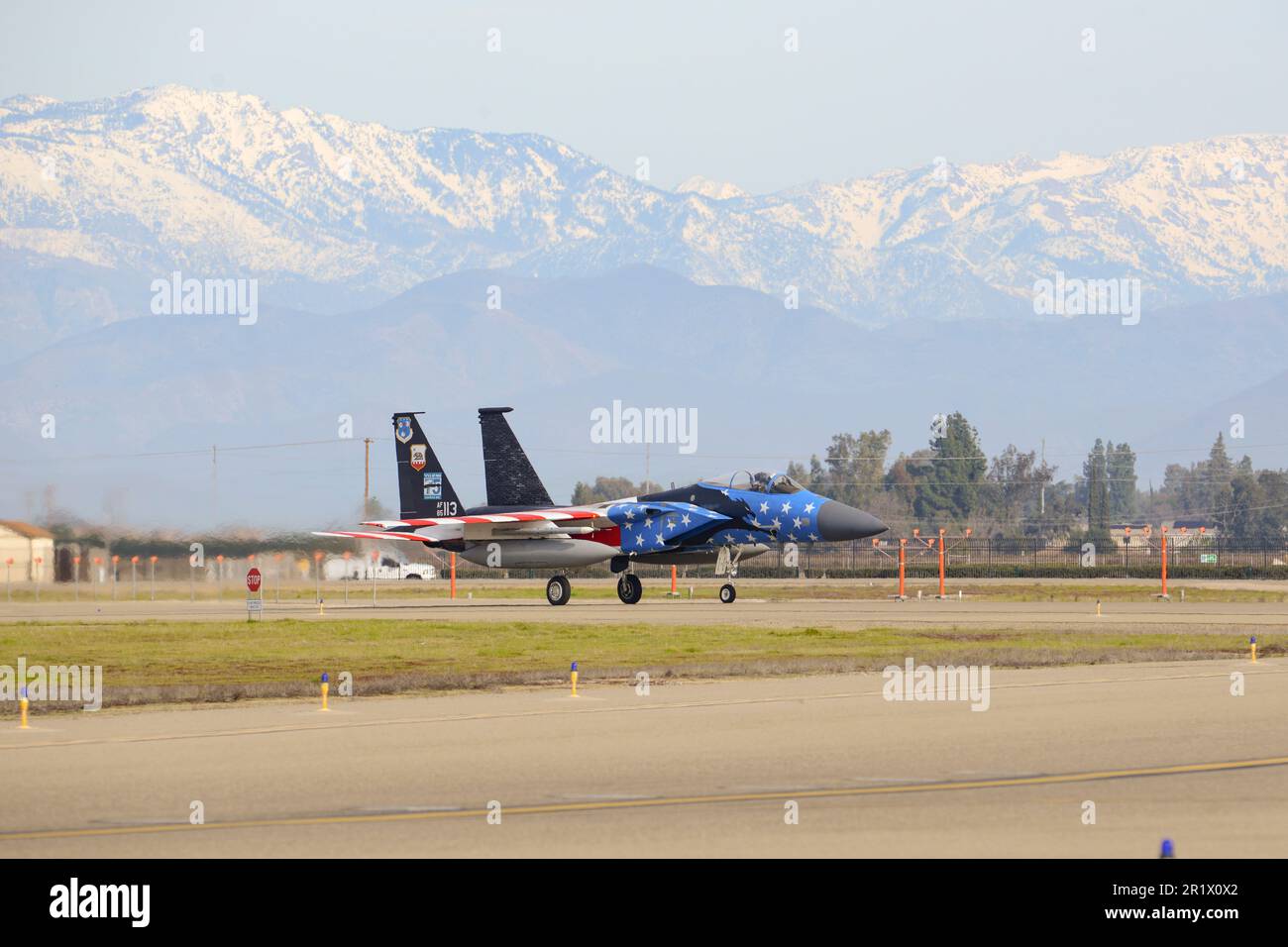 F-15C Eagles assigned to the 144th Fighter Wing take off and land from ...