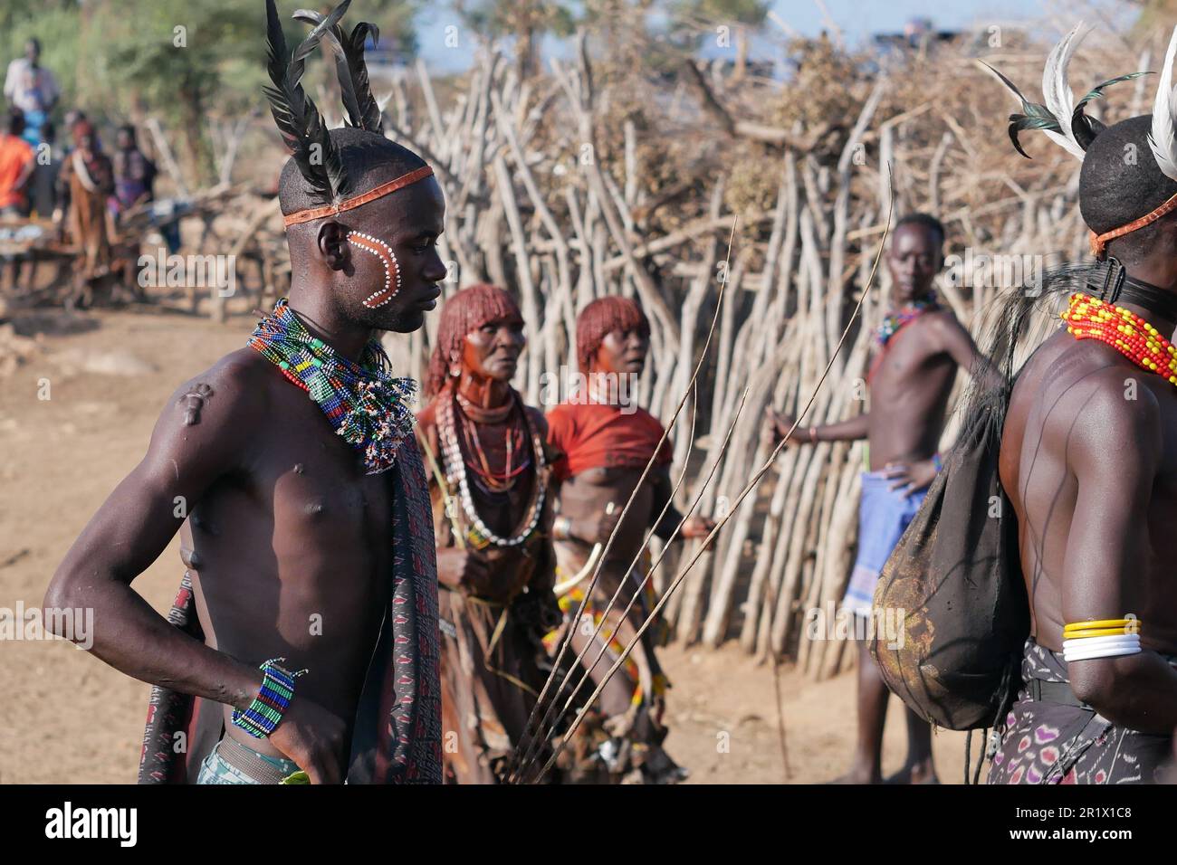 Omo Valley, Ethiopia â€“ 11.19.2022: young Hamar man in traditional ...
