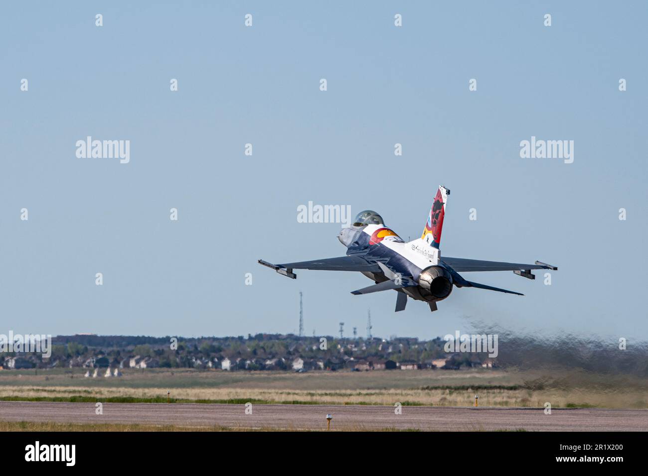 An F-16C Fighting Falcon, assigned to the 120th Fighter Squadron ...