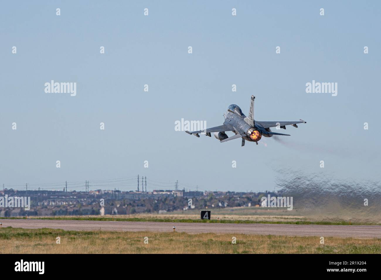 A U.S. Air Force F-16D Fighting Falcon, assigned to the 21st Fighter ...