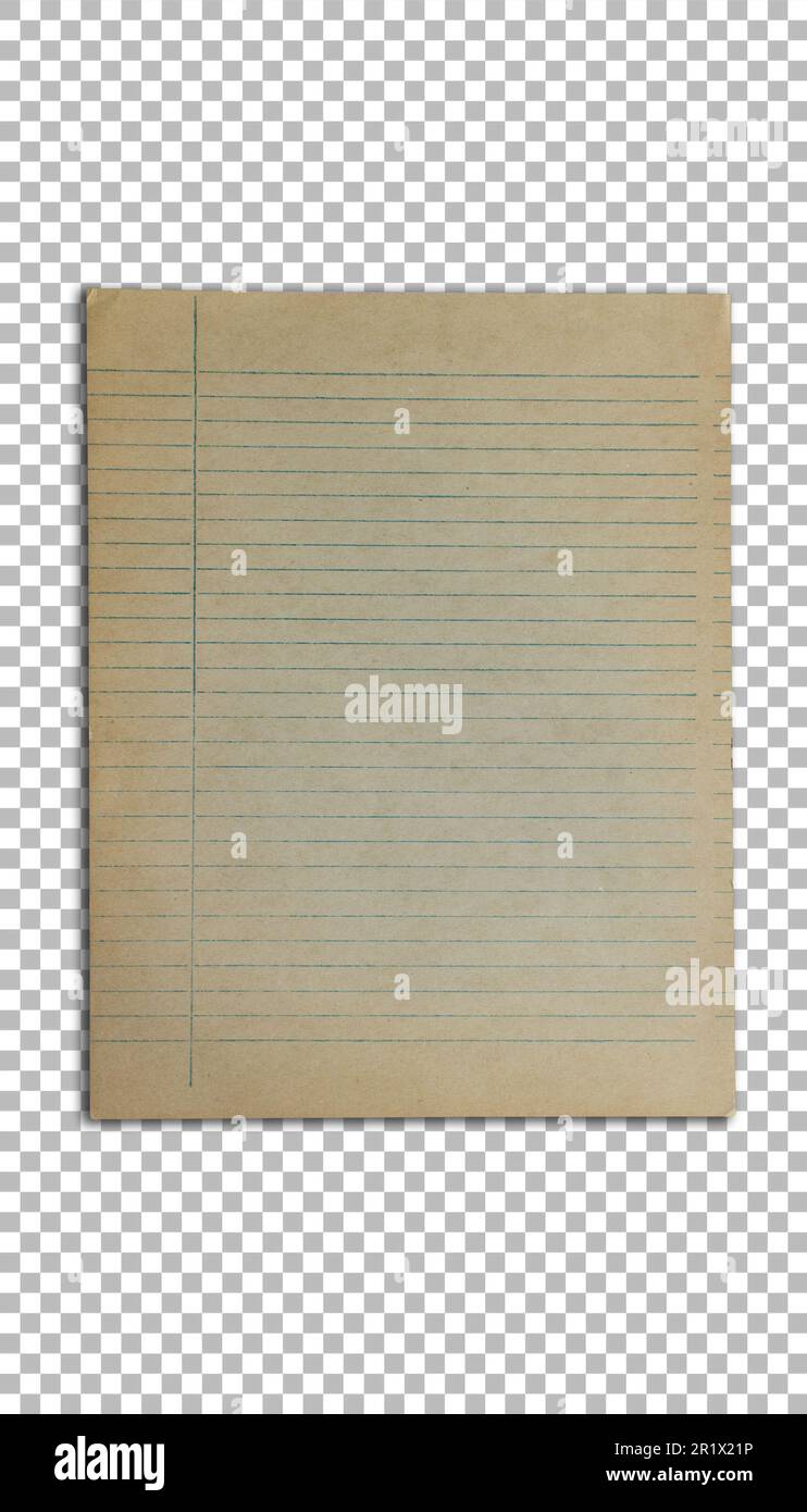 Top up view of an old notebook page lined paper suitable for vintage ...