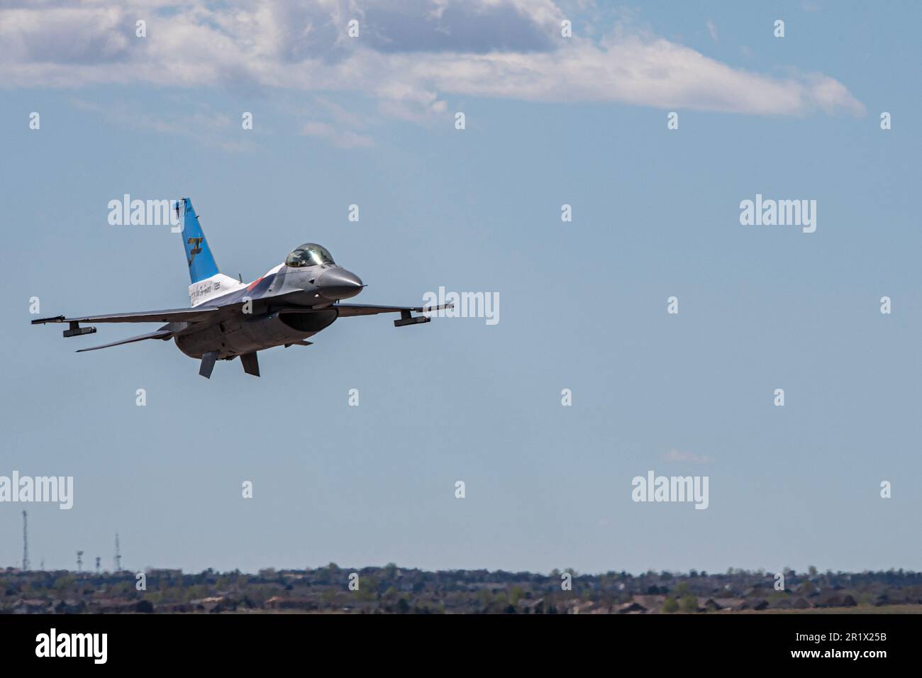 A U.S. Air Force F-16C Fighting Falcon, assigned to the 120th Fighter ...