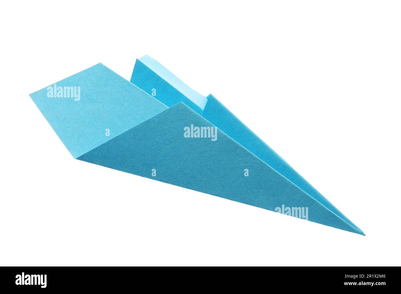 Handmade light blue paper plane isolated on white Stock Photo - Alamy